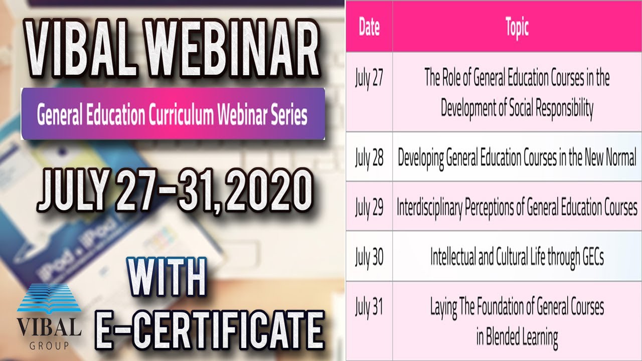 Vibal Group Webinar Update | July 27-31, 2020 | With Digital ...