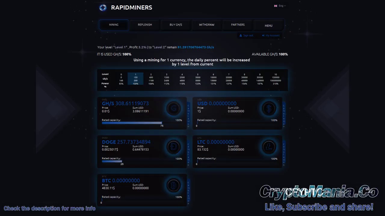 Live dual mining on Rapidminers with free 305 GH/S - YouTube
