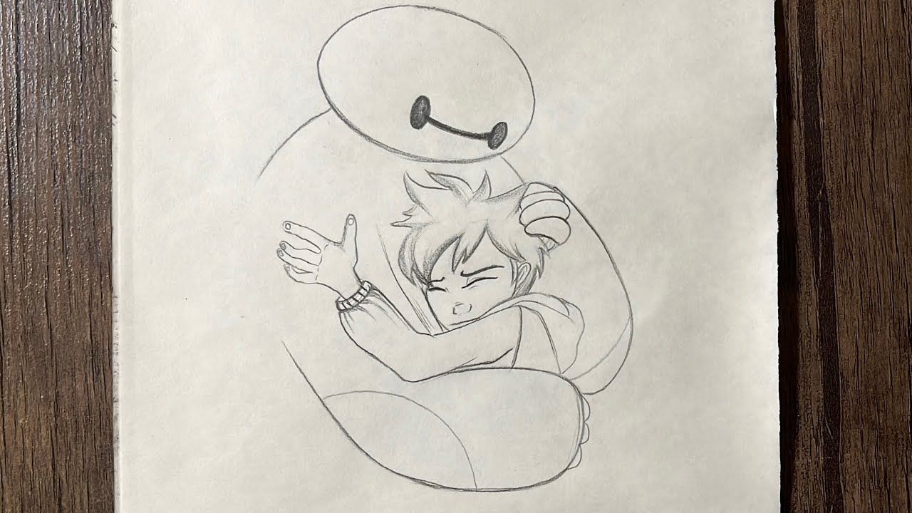 how to draw Baymax / Big Hero step by step | easy cartoon character ...
