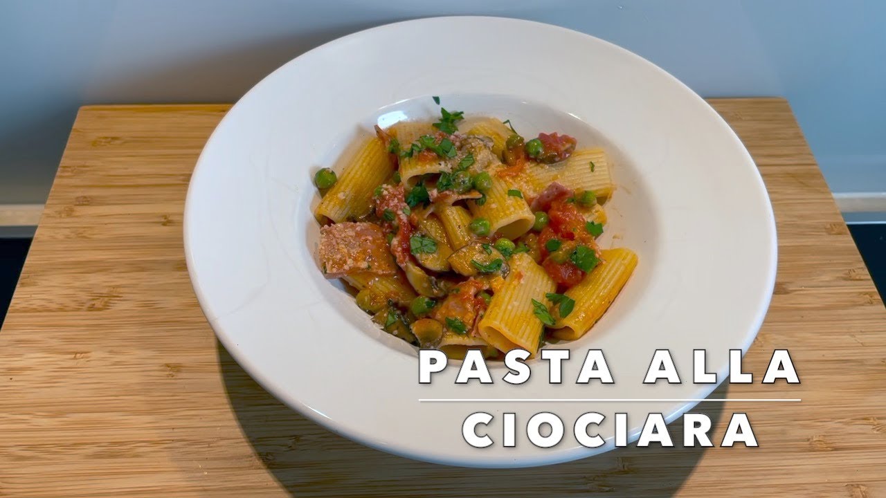 Pasta alla Ciociara (mit Schinken, Erbsen und Pilze) einfach schnell ...