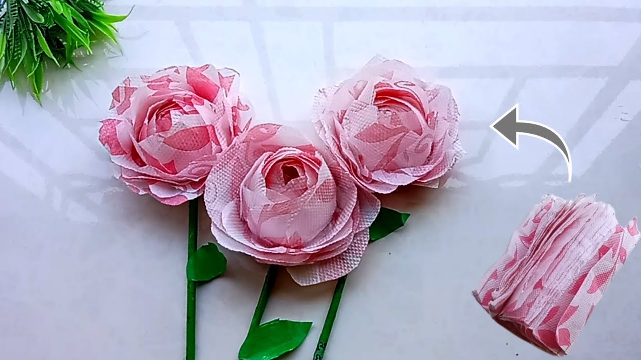 DIY Rose Making From Tissue Paper | Easy Craft Ideas | Easy Rose Making ...