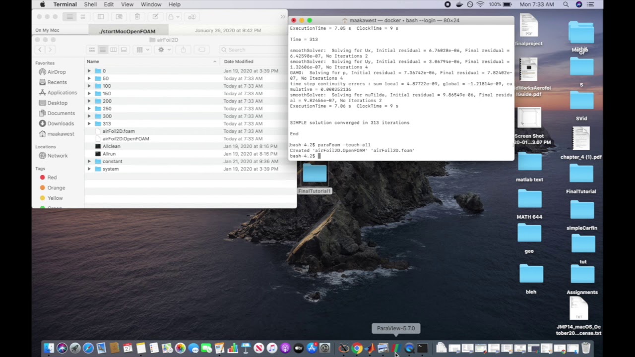 OpenFoam airFoil2D on a Mac part 1 - YouTube
