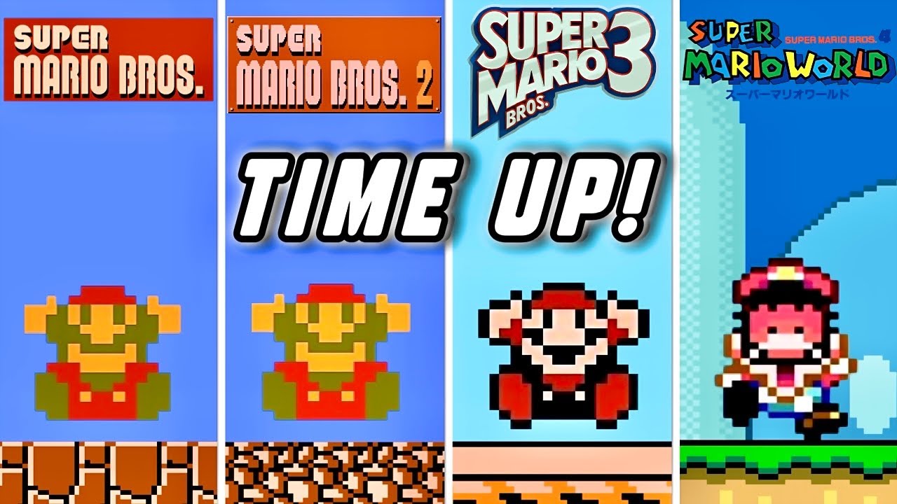 Super Mario Bros. 1, 2, 3, 4 TIME-UP Screens - 4K [Official, Bootlegs ...