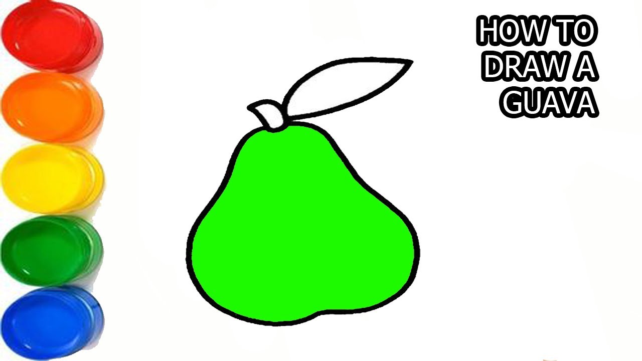 HOW TO DRAW A GUAVA FOR KIDS ||STEP BY STEP AND EASY || EASY ART ...