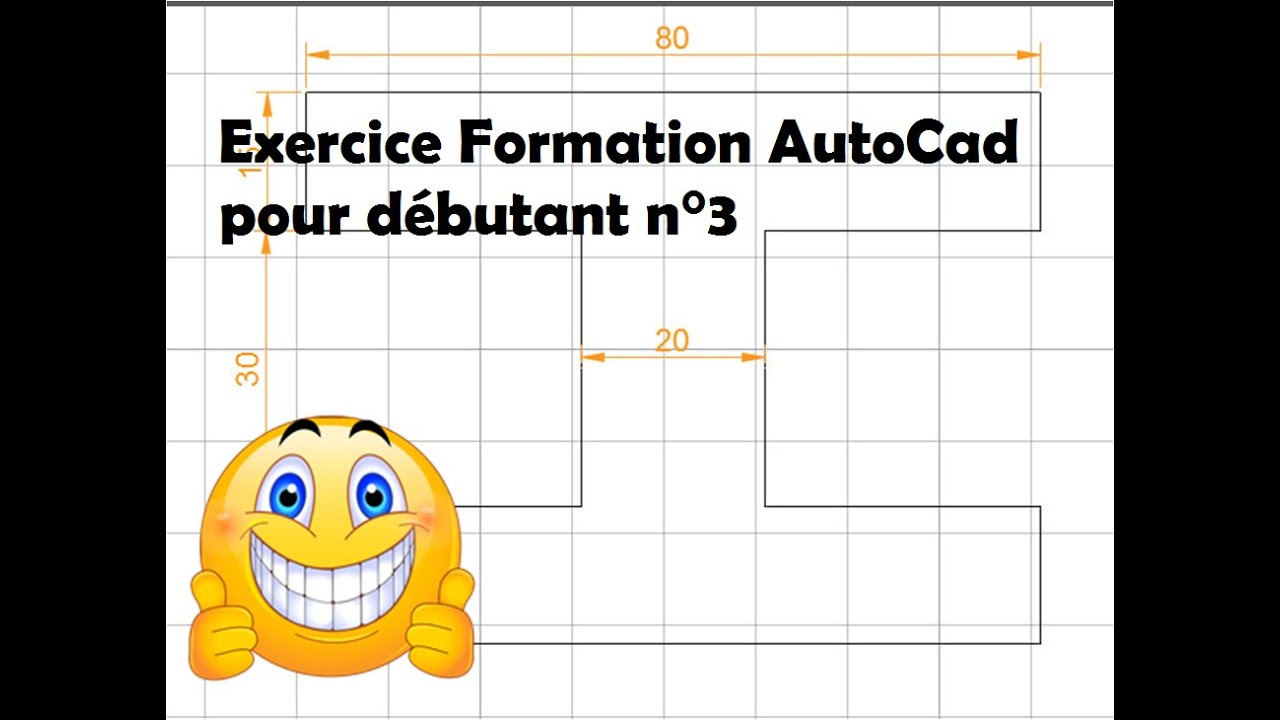 دورة تعلم الاوتوكاد Exercice Formation AutoCad pour débutant n°3 - YouTube