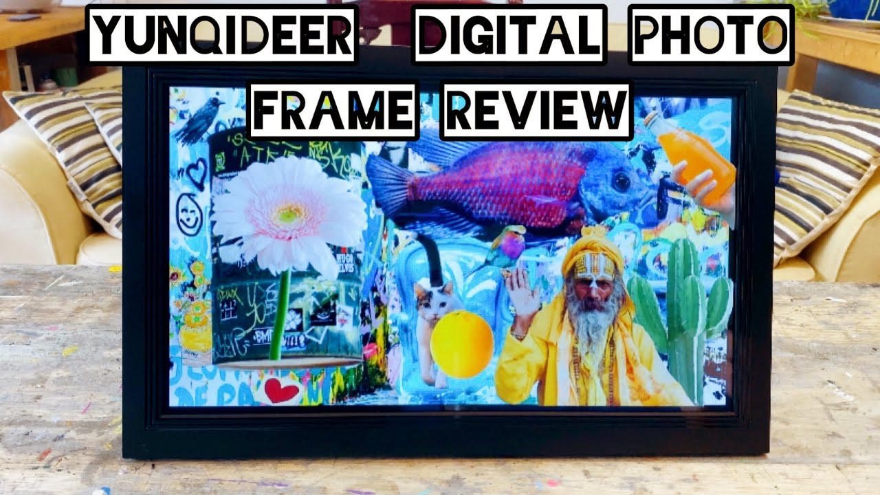 YunQiDeer 16.6 Inch Digital Photo Frame Review And Demonstration - YouTube