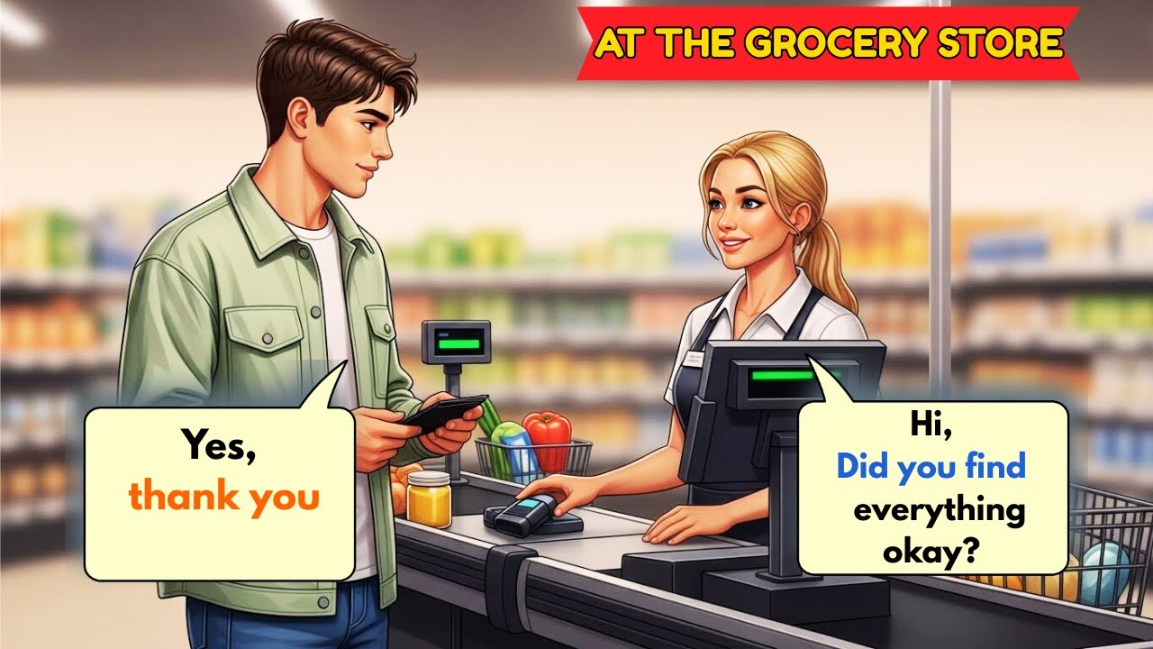 At the Grocery Store 🛒 | Easy English Conversation for Beginners (A1 ...