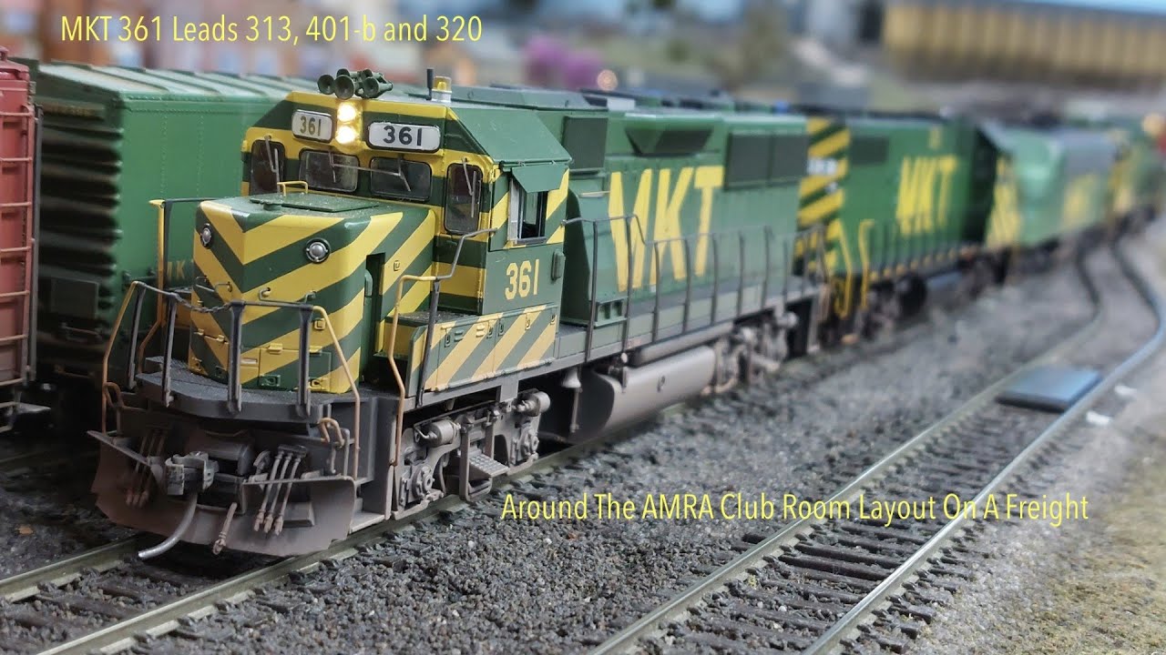 MKT 361 Leads 313, 401 B and 320 on a freight around the AMRA Clubroom ...