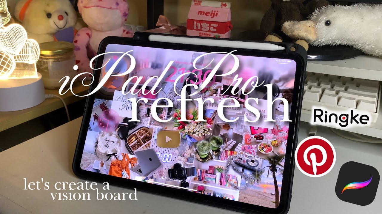 ipad refresh after 3 months 🧺🫧 | how to create a vision board | ipad ...
