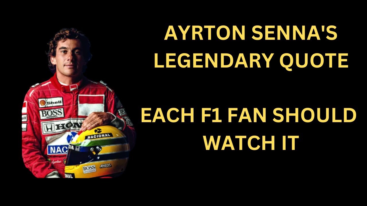 Ayrton Senna's lengendary quote | For each racing fan | Valid for all ...