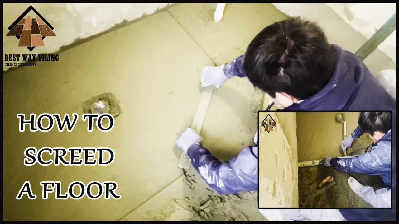 Screed (cement bedding) a bathroom floor - YouTube