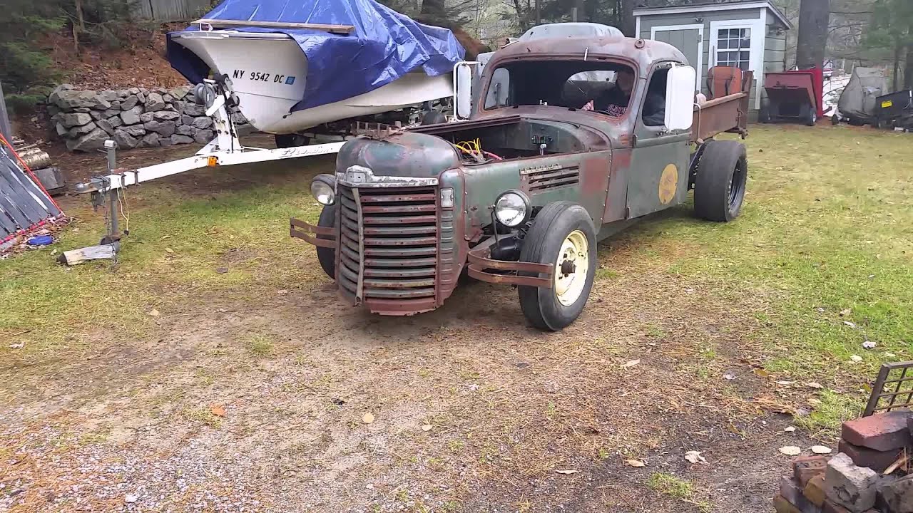 47 International rat rod moving under its own power - YouTube