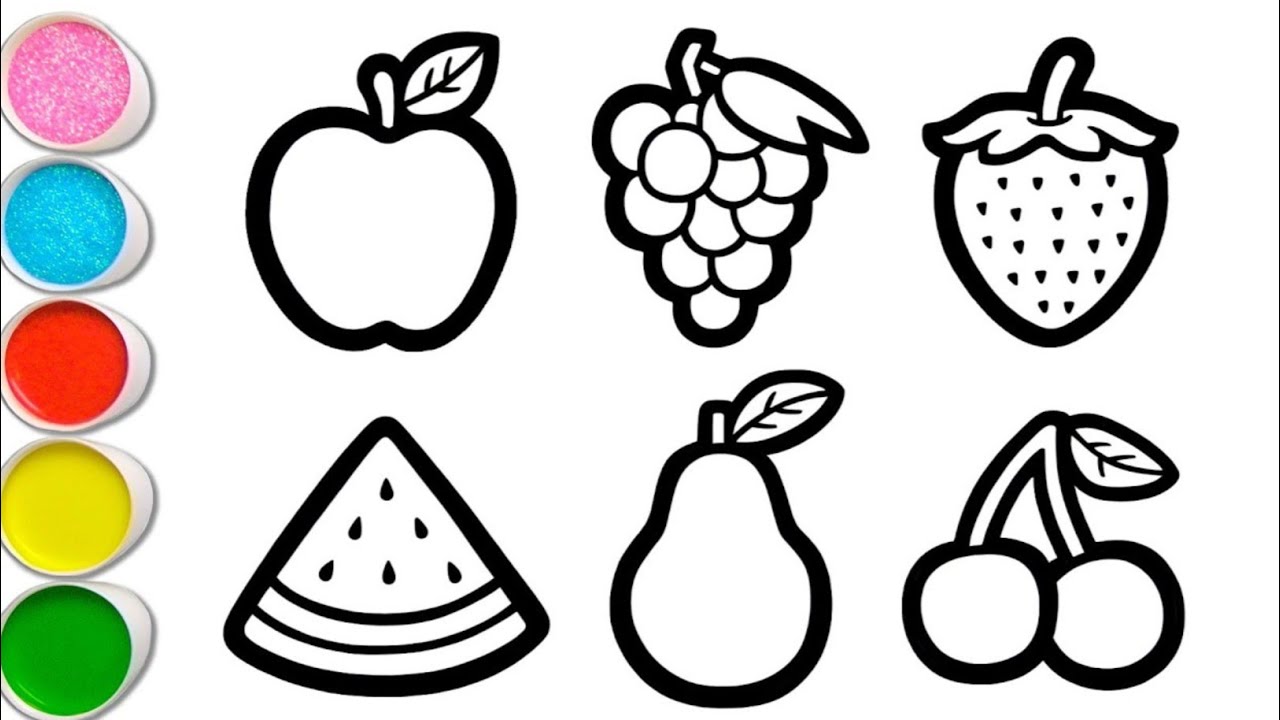 3D Six Fruits Drawing, Painting and Coloring for Kids & Toddlers ...