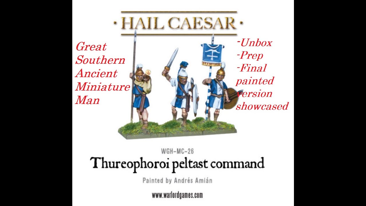 Warlord Games 28mm ancient Hellenistic Thureophoroi Command - YouTube