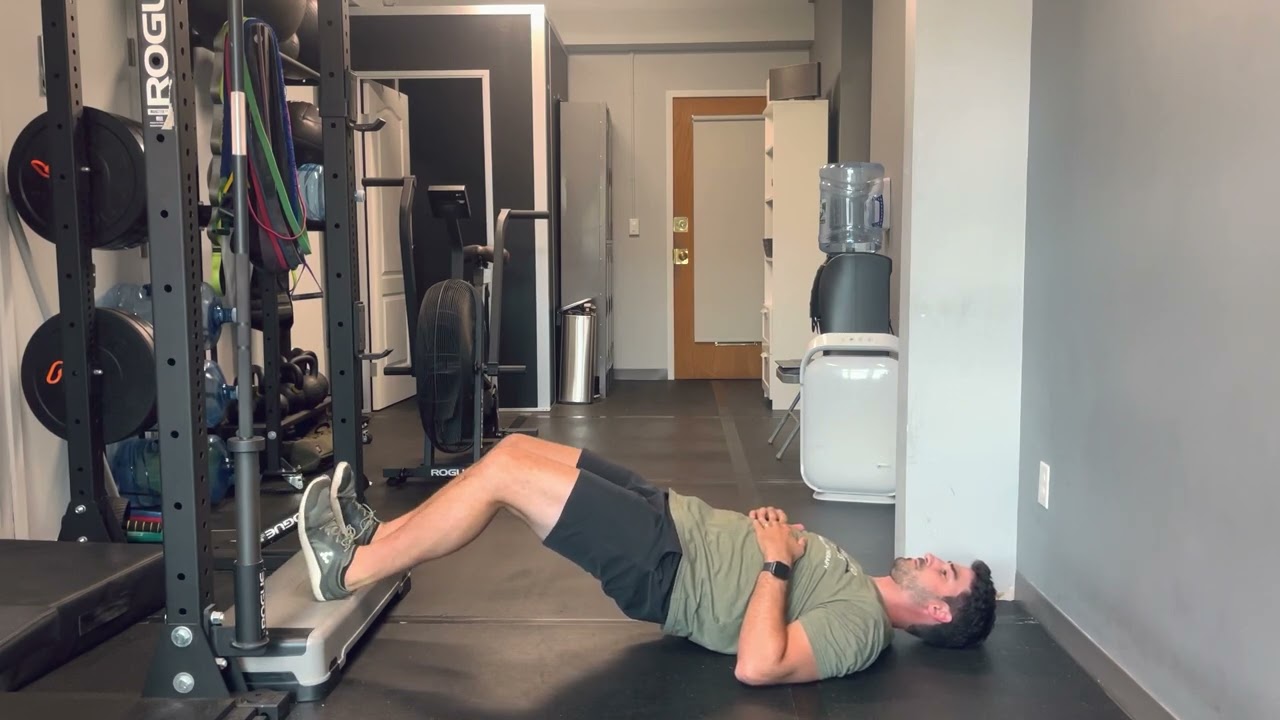 Hamstring Bridge ISO with Ankle pump - YouTube