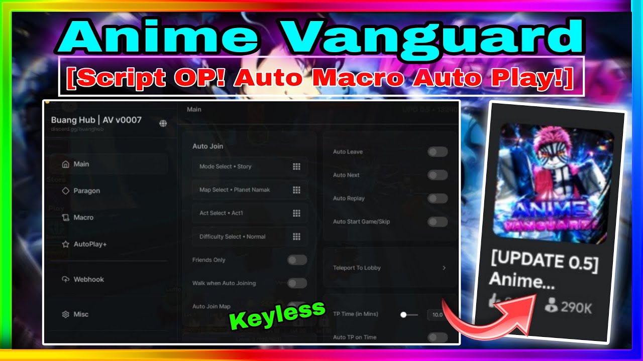[NEW] Anime Vanguard Script Hack GUI OP! 2024 • No Key • Auto Macro ...