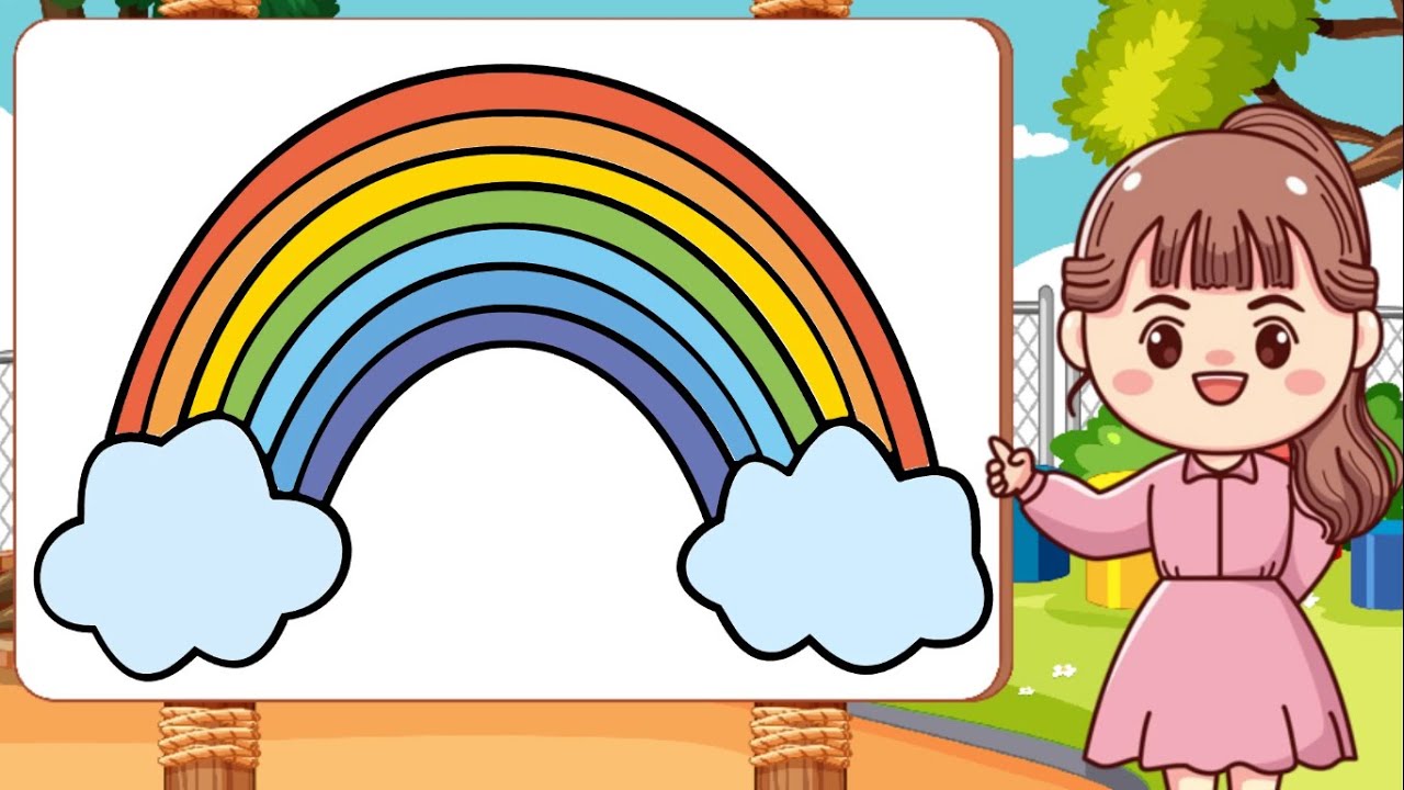 Apprendre colorier Un Arc-en-ciel | Draw and Colour a Rainbow for Kids ...