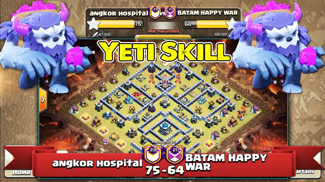 Best YETI Attack War! Yeti Skill Smash Triple War Base TH13 - Strongest ...