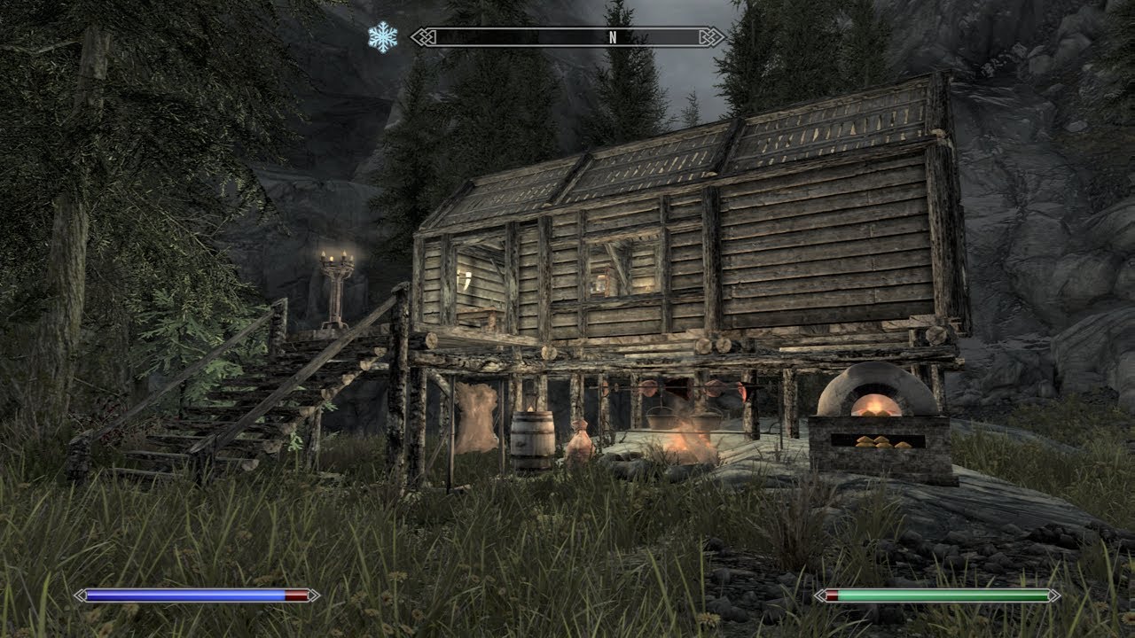 Building a shack in skyrim - YouTube