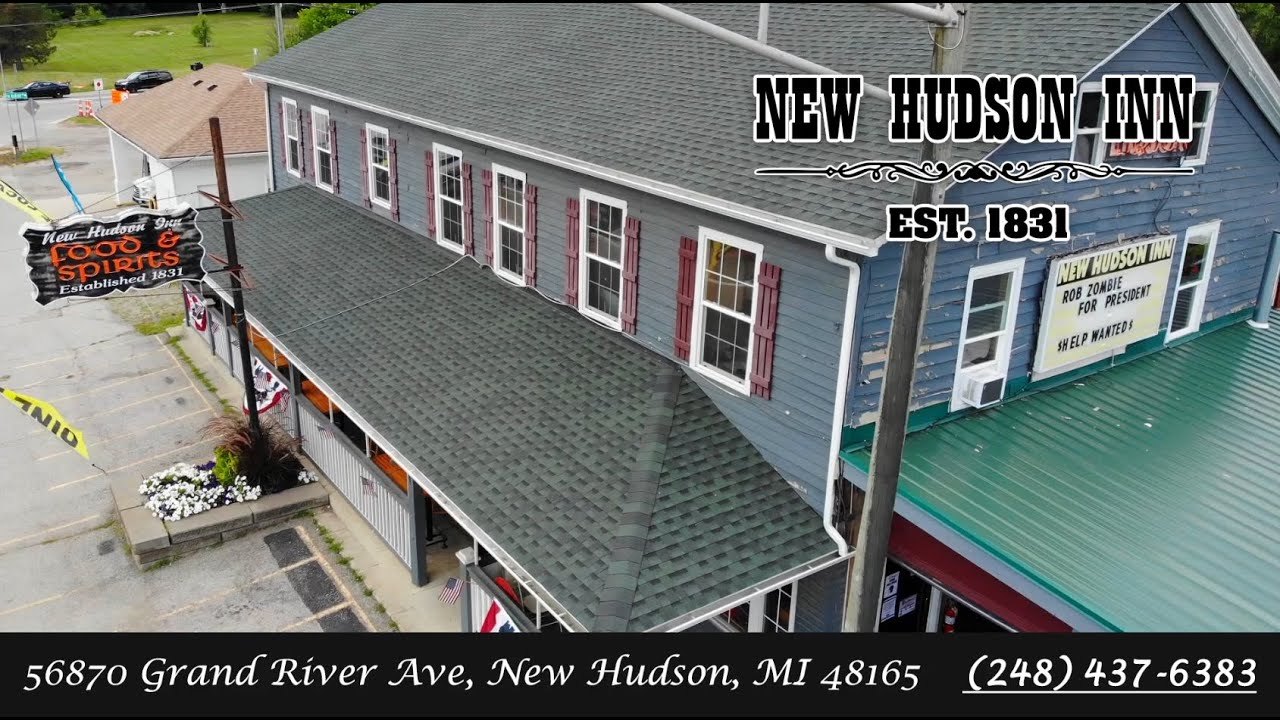 New Hudson Inn - Drone Flyover - New Hudson, MI - YouTube