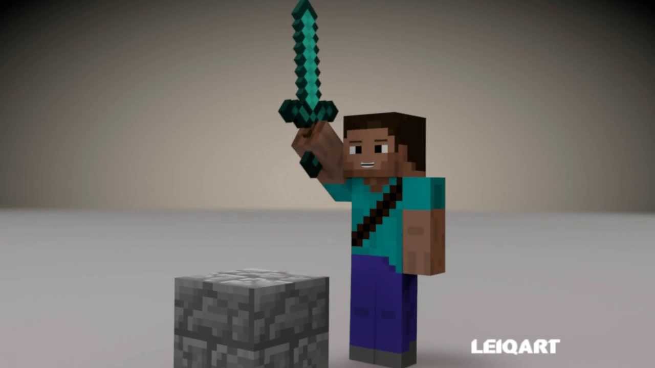 [Animation C4D] Steve Was Take A Sword - YouTube