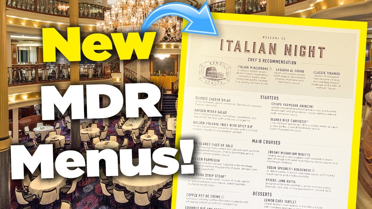 Royal Caribbean Reveals New Main Dining Room Menus - YouTube