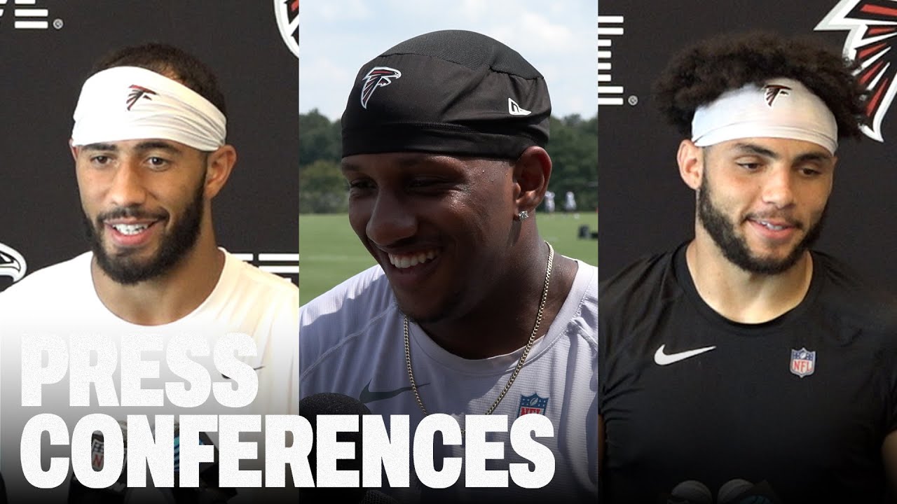 Drake London, Jessie Bates III and Michael Penix Jr. speak to the media ...