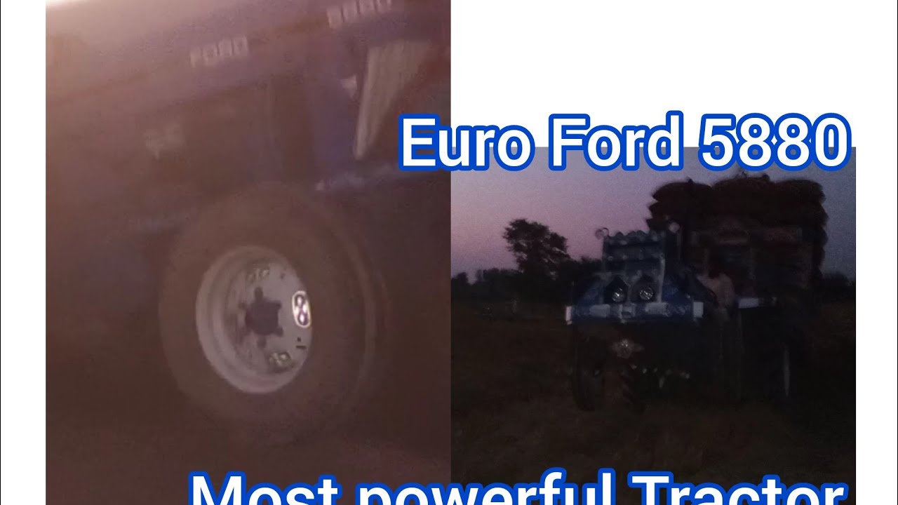 Most Powerful Tractor Ford 5880 pulling heavy loaded trolley.. - YouTube