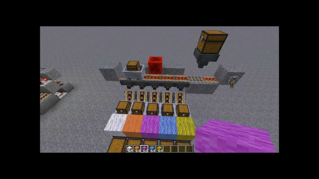 Minecraft hopper sorter improvement - YouTube