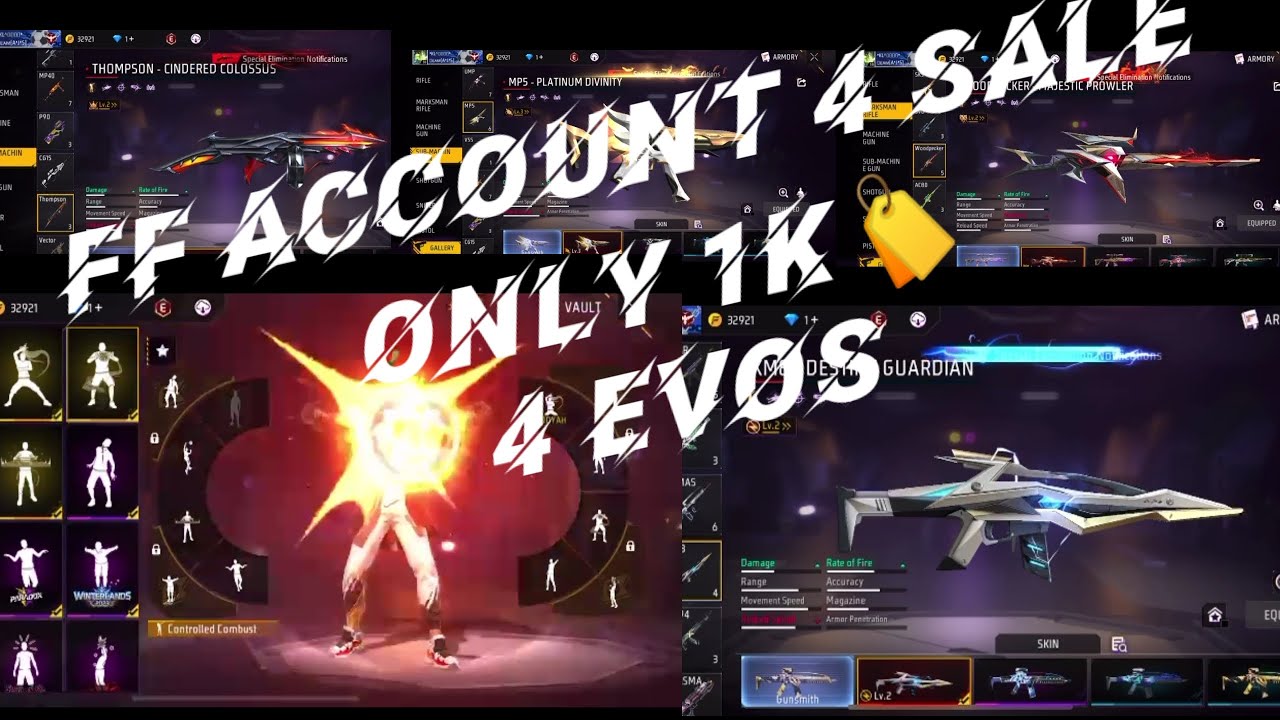 ff account 4 sale Only 1k - YouTube