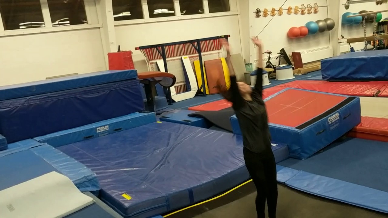 Roundoff backhand spring back layout - YouTube