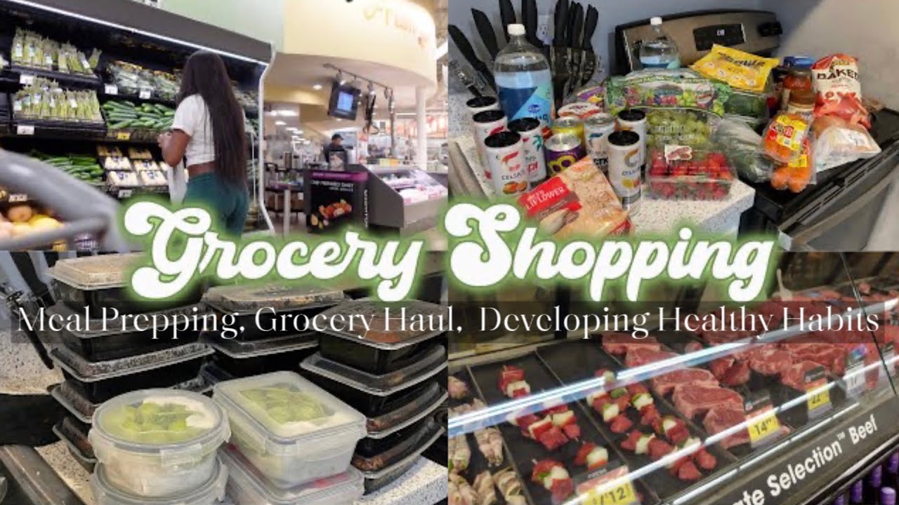 GROCERY VLOG | Grocery shopping, meal prepping, realistic healthy ...