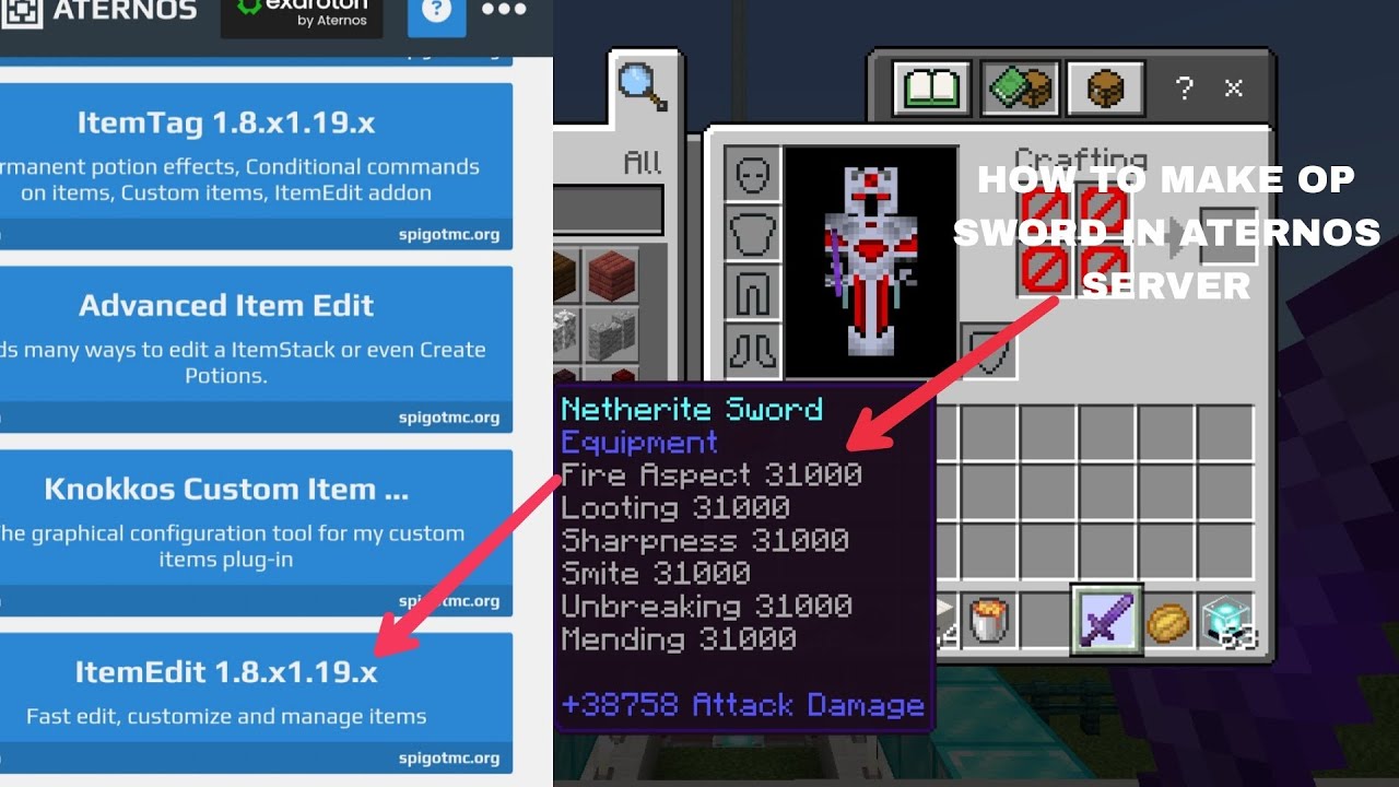 How to make op sword in Minecraft aternos server #minecraft - YouTube