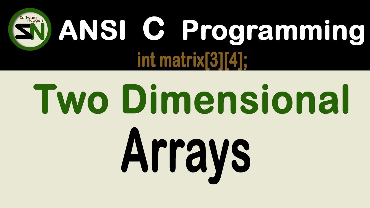 Two Dimensional Arrays in C Programming. - YouTube