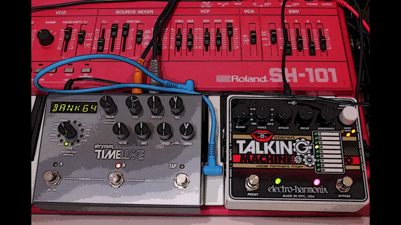Roland SH-101 through EHX Talking Machine with EV-5 Expression Pedal ...