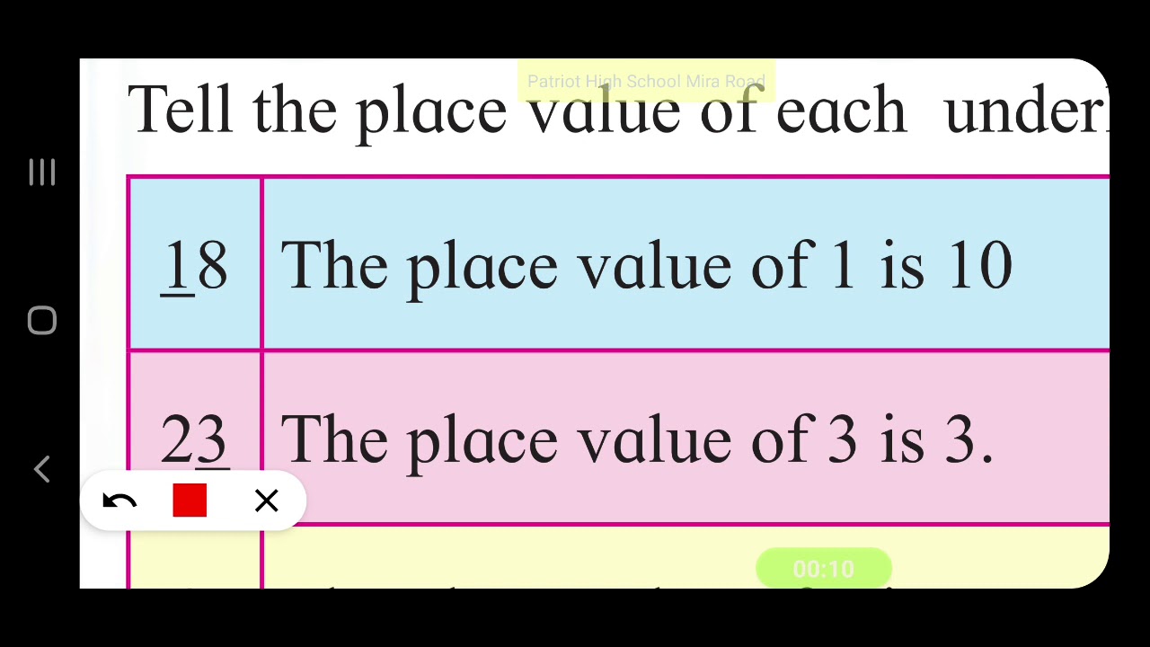 Std 2 Tell the place value of the underlined digit - YouTube