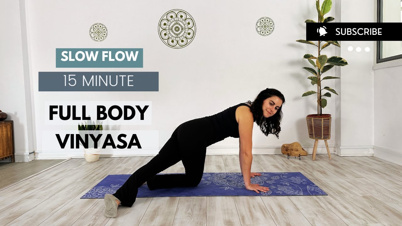 15 Min Slow Vinyasa for Beginners | Gentle Full Body Yoga Flow - YouTube