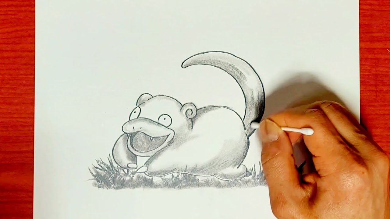 Drawing Pokemon Slowpoke - YouTube