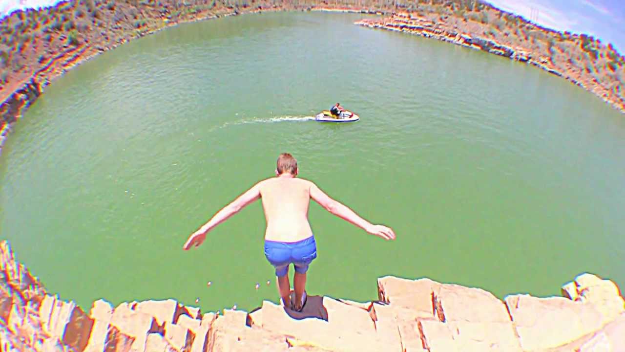 Diving off the cliff - YouTube