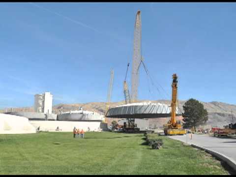 Gerber Construction digester lid crane pick - YouTube