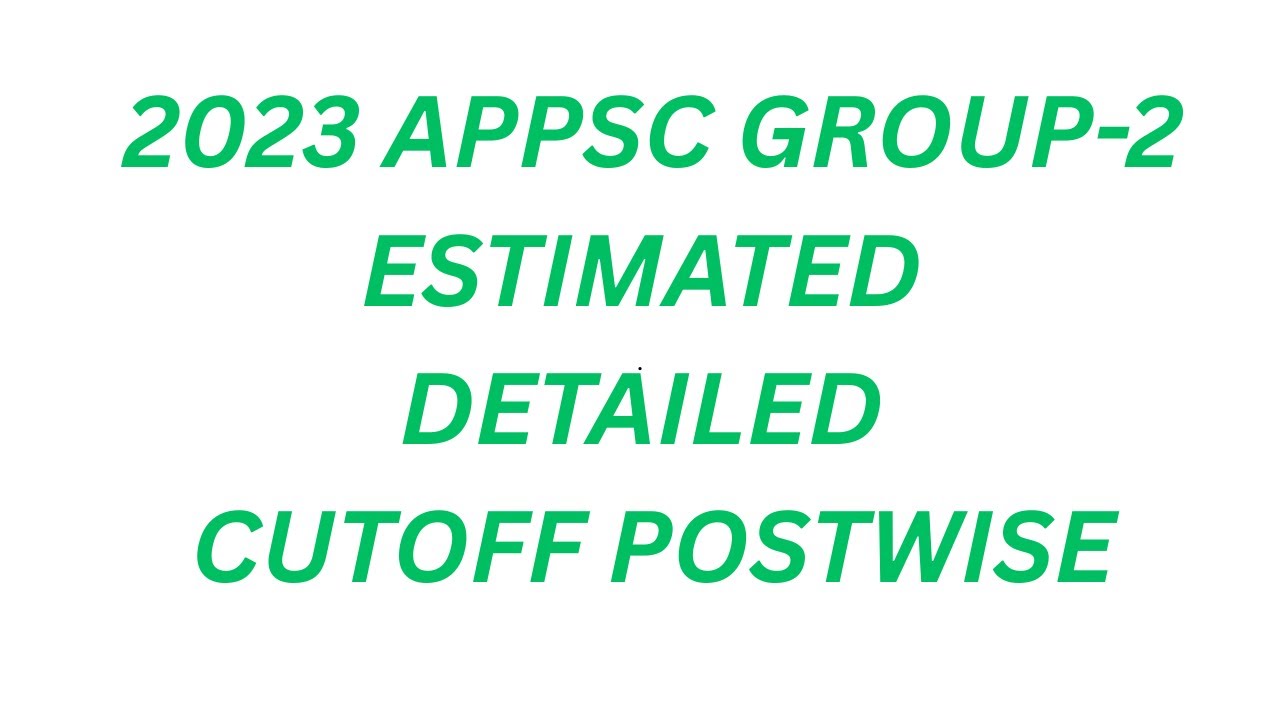 APPSC GROUP 2 POST WISE DETAILED CUTOFF - YouTube