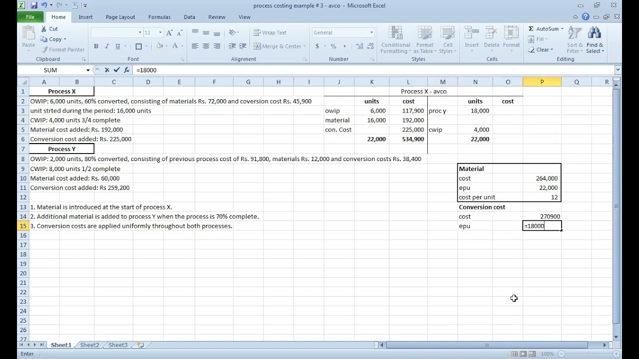 process costing example # 3 avco - YouTube