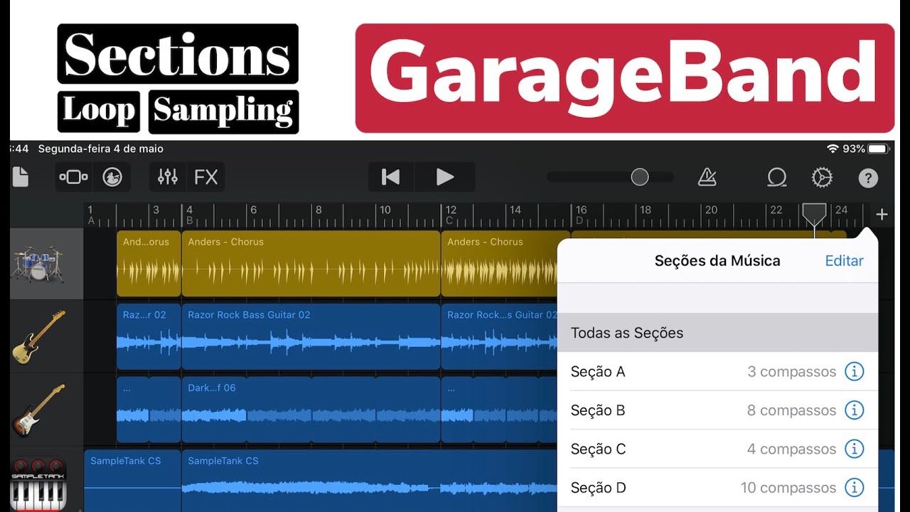 GARAGEBAND SEÇÕES Loop! - YouTube