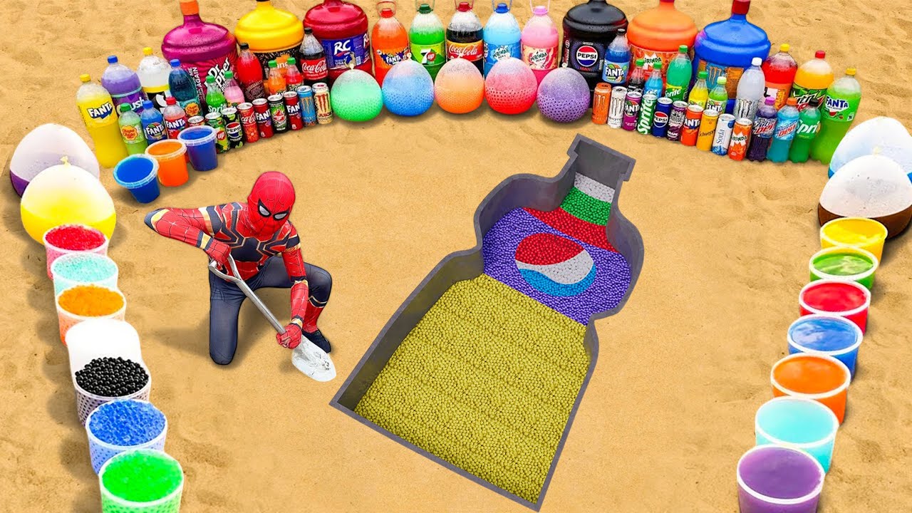 Experiment: Big Toothpaste Eruption from Rainbow Pepsi Bottle with ...