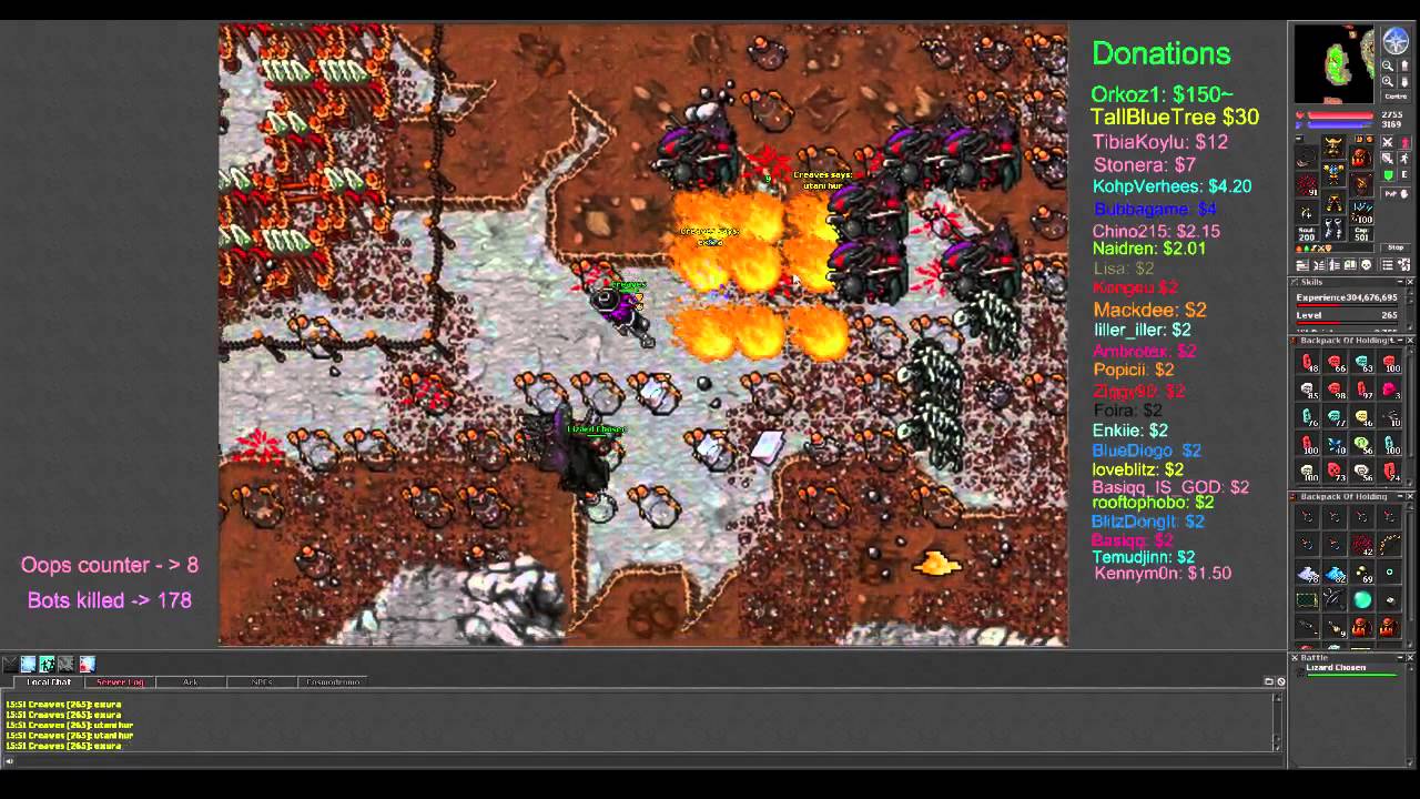 Tibia, lvl 190 ek lizard chosens - YouTube