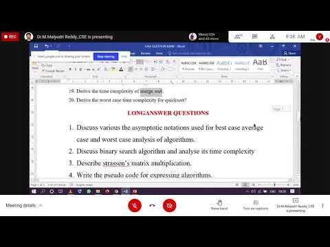 Design and Analysis of Algorithm(DAA) Subject Concepts Jntuh Lecture ...