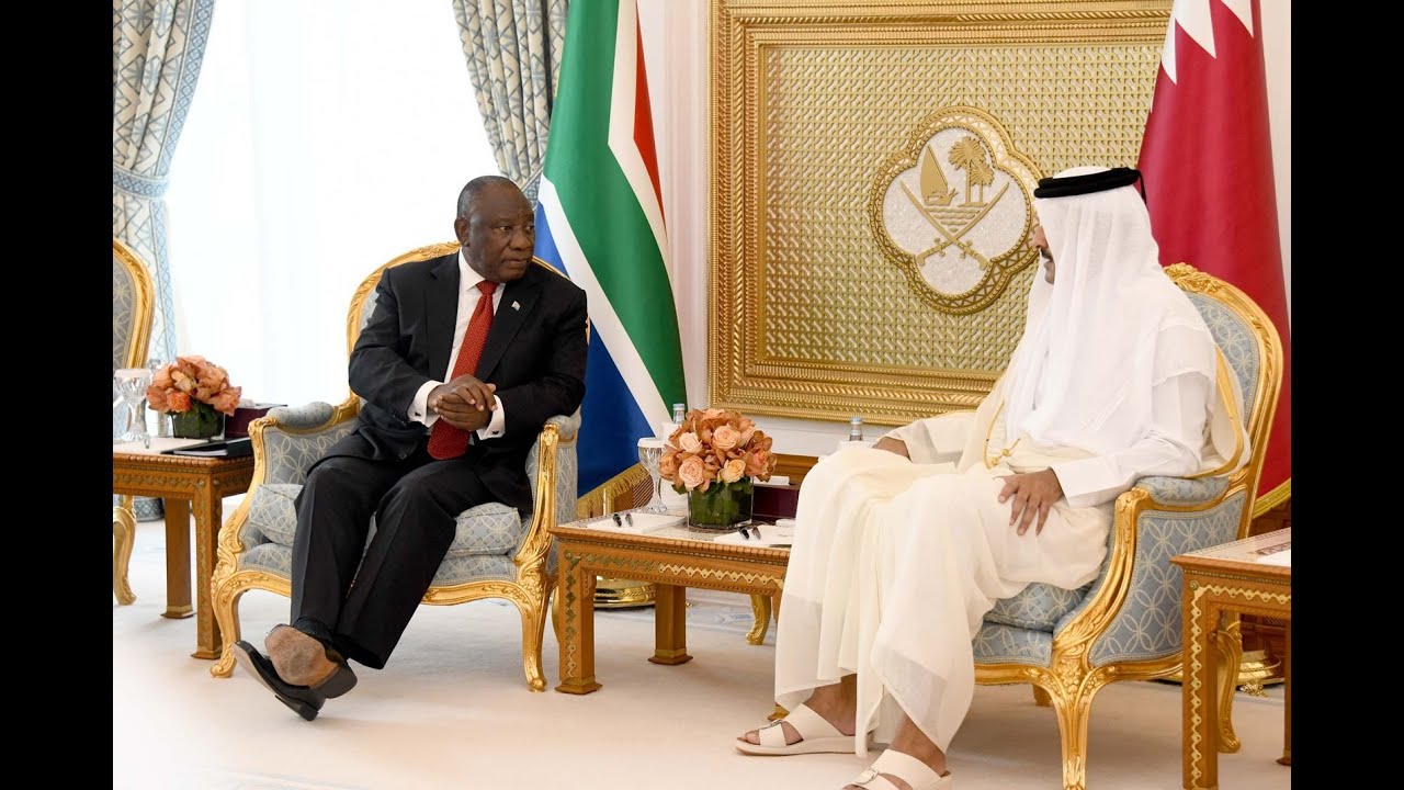 President Ramaphosa's mediia briefing at the end of the Qatari State ...