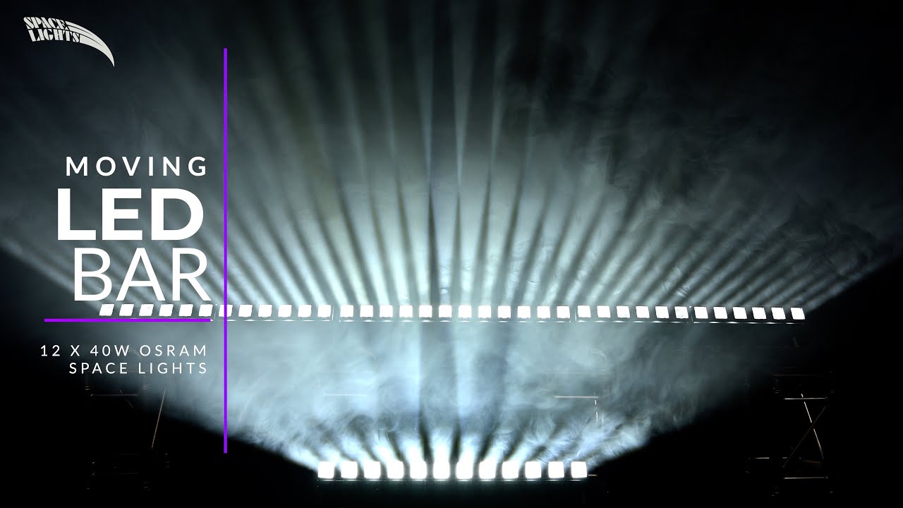 SPACE LIGHTS MOVING BAR PIXEL ZOOM 12 X 40W RGBW - YouTube
