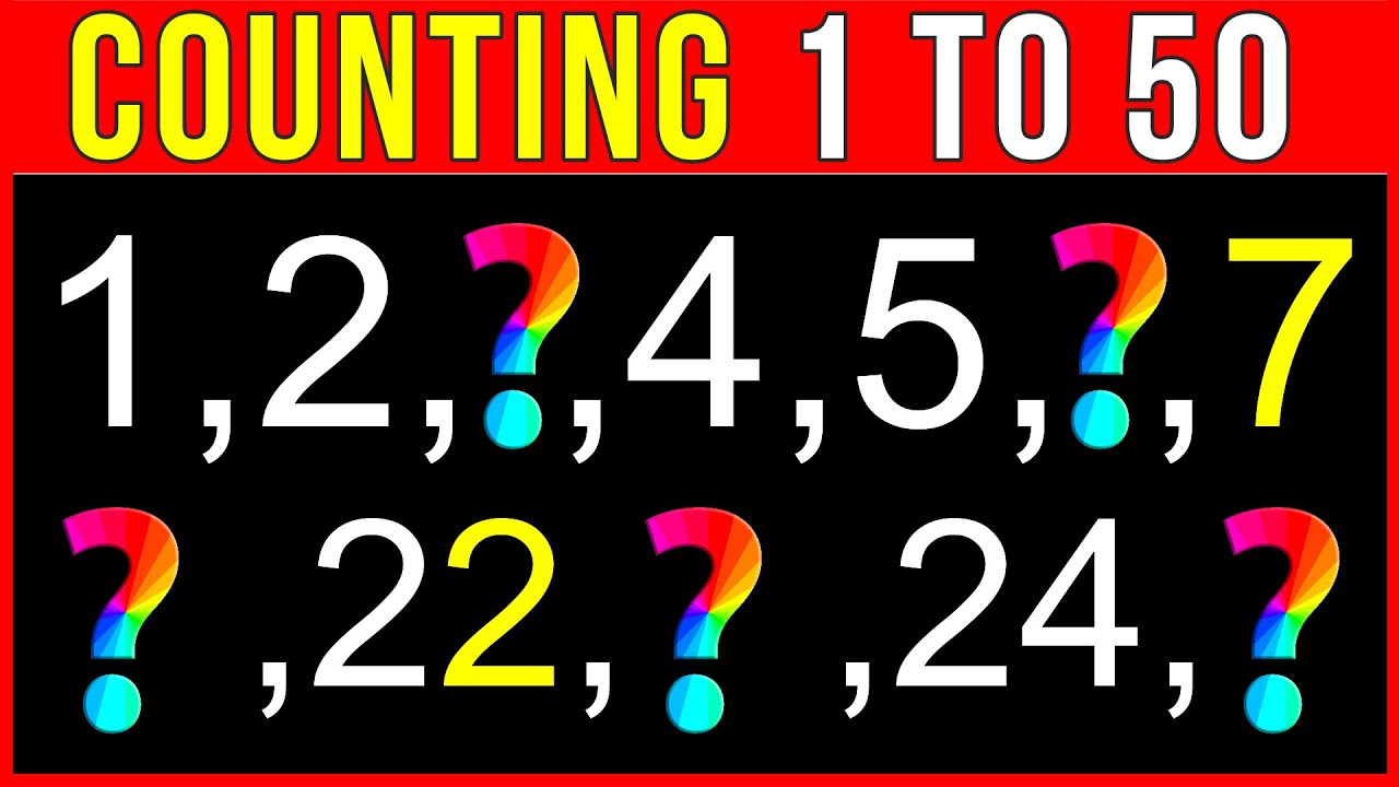 Counting Numbers 1 to 50 for Kids - Educational Video - YouTube
