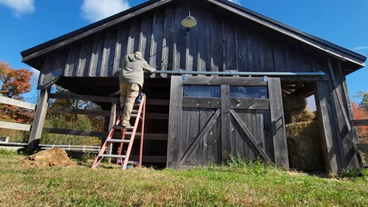 Fixing The Sliding Barn Door in The HOP Goat Barn - YouTube